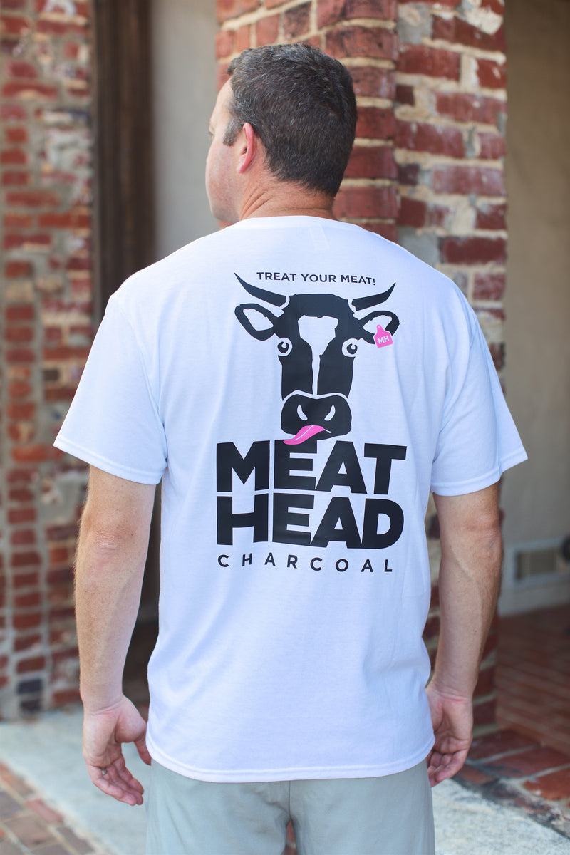 White Crewneck Meat Heat T-Shirt – meatheadcharcoal.com