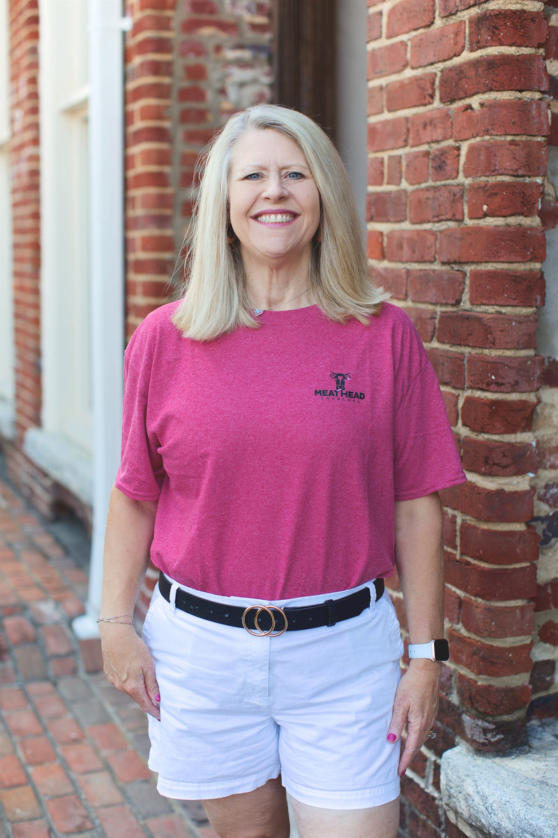 Heathered Red Crewneck Meat Head T-Shirt – meatheadcharcoal.com